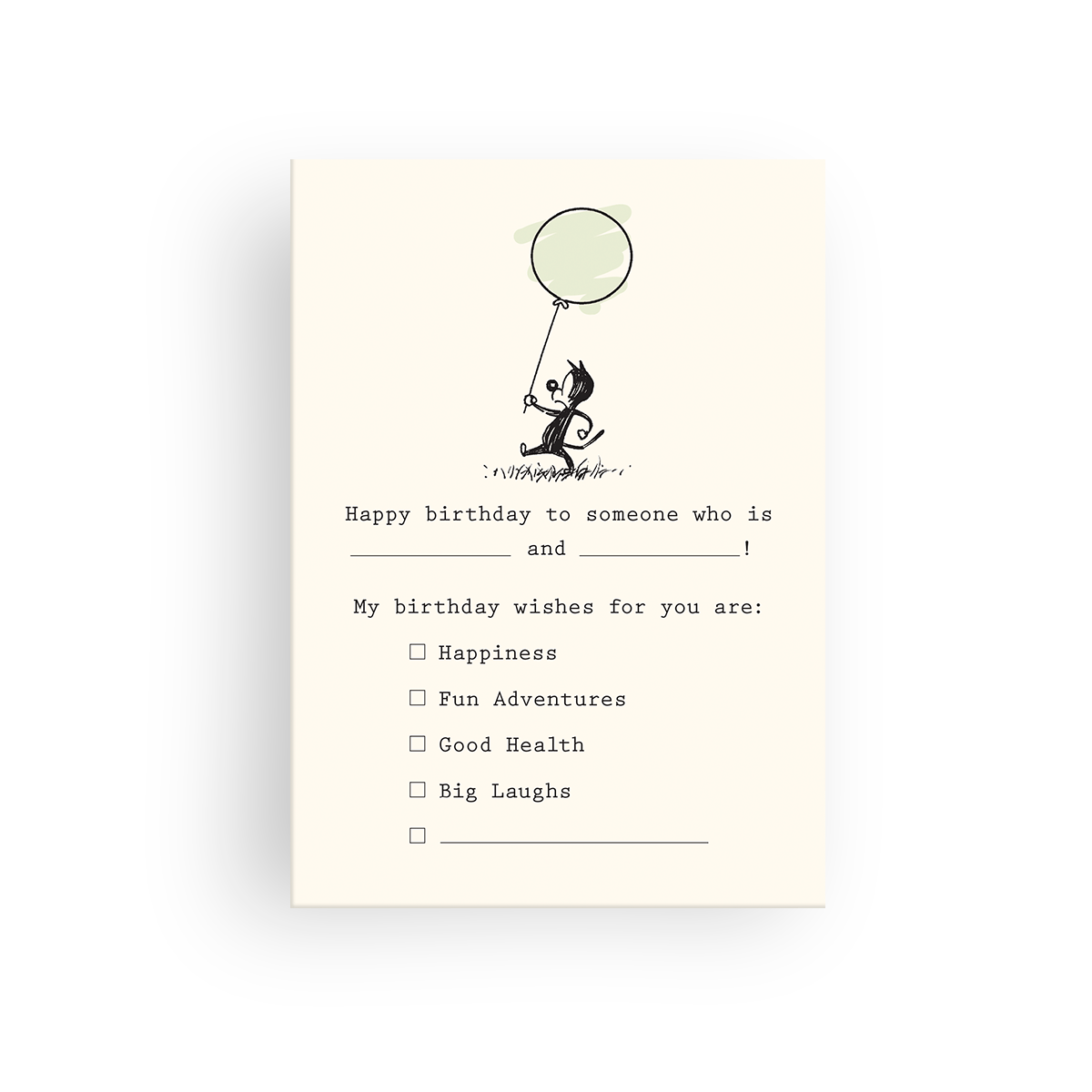'Birthday Wishes' Fill-in-the-Blank Card – MUTTS